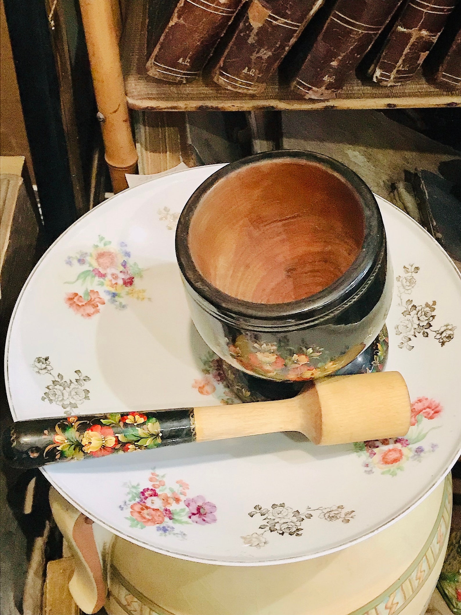 Old Russian Folk Craft Khokhloma Mortar Lacquered Wooden - Etsy