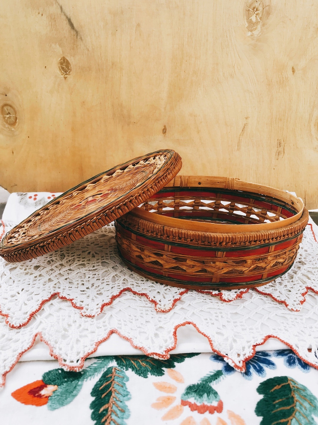 Antique Straw Box. Casket. Decorate With Beads. Soviet Box With a Lid ...
