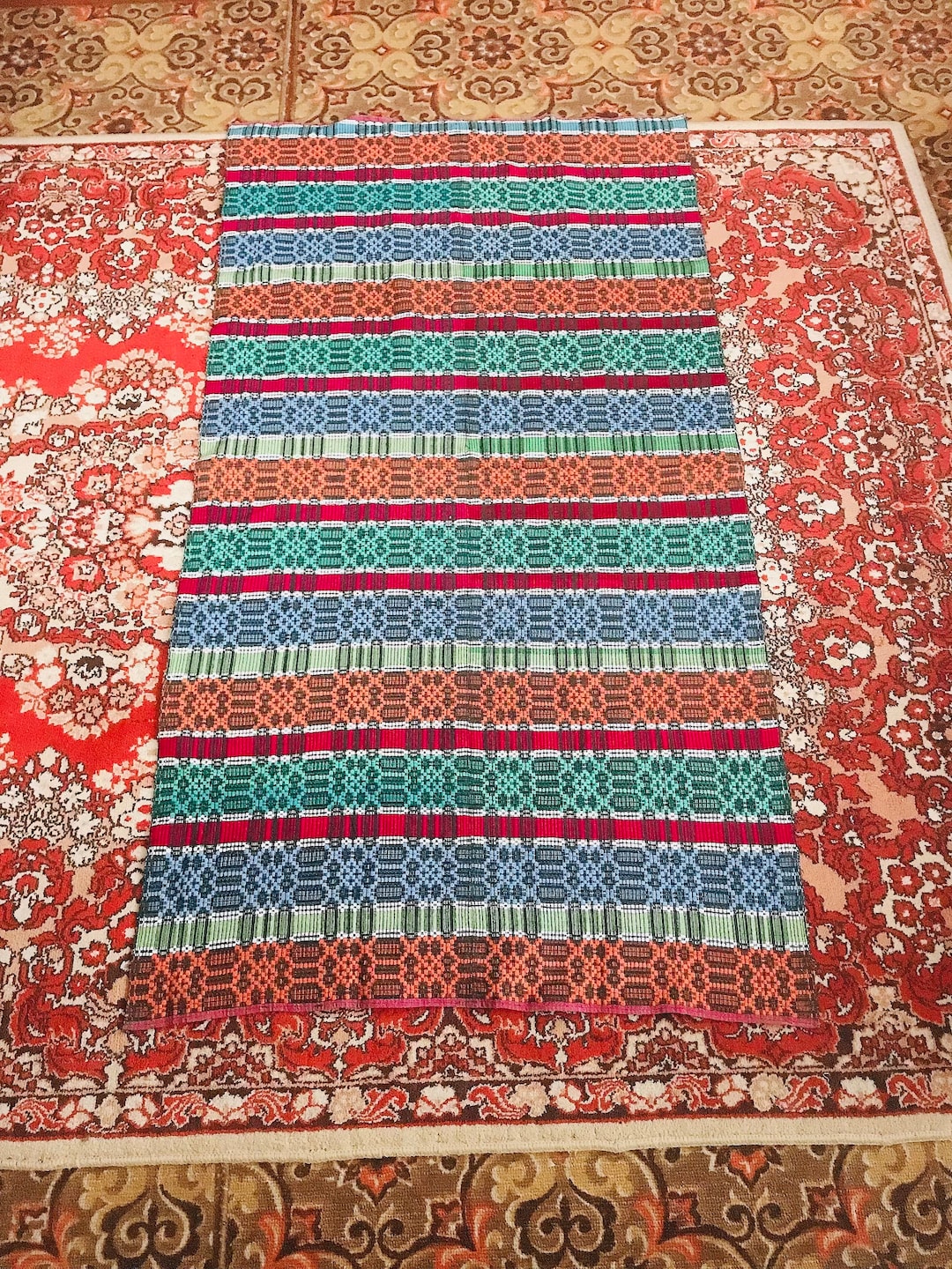 Soviet Carpet Rug Runner Ribbon Antique Home Decor Vintage Retro ...
