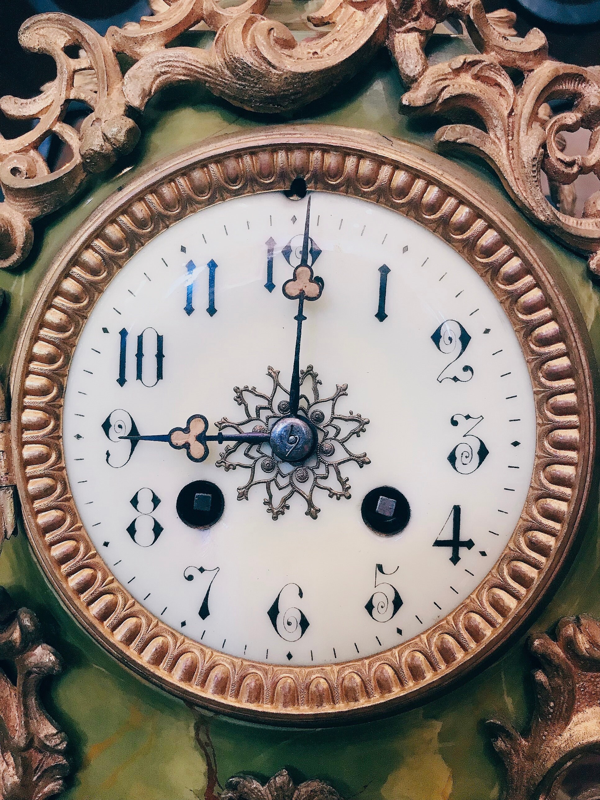 19th century antique bronze porcelain table clock | Etsy