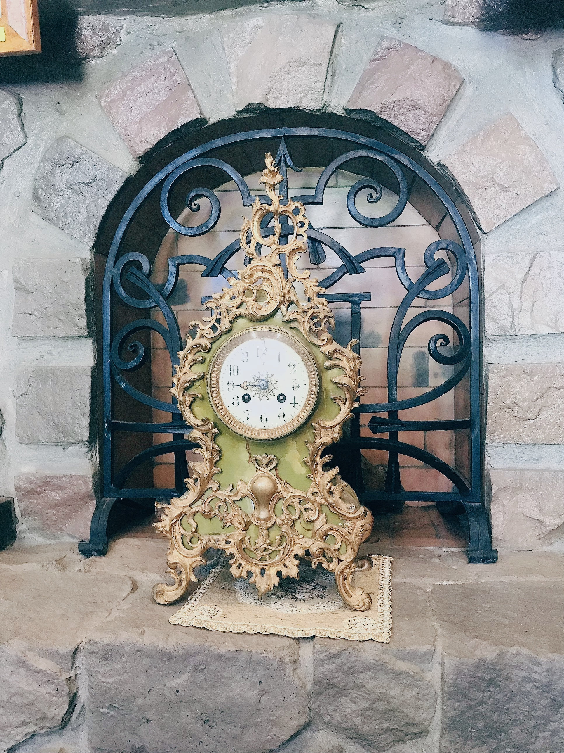 19th century antique bronze porcelain table clock | Etsy