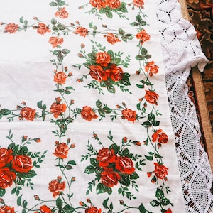 Vintage Linen Tablecloth Plush Carpet Soviet Decor Linen Sofa ...