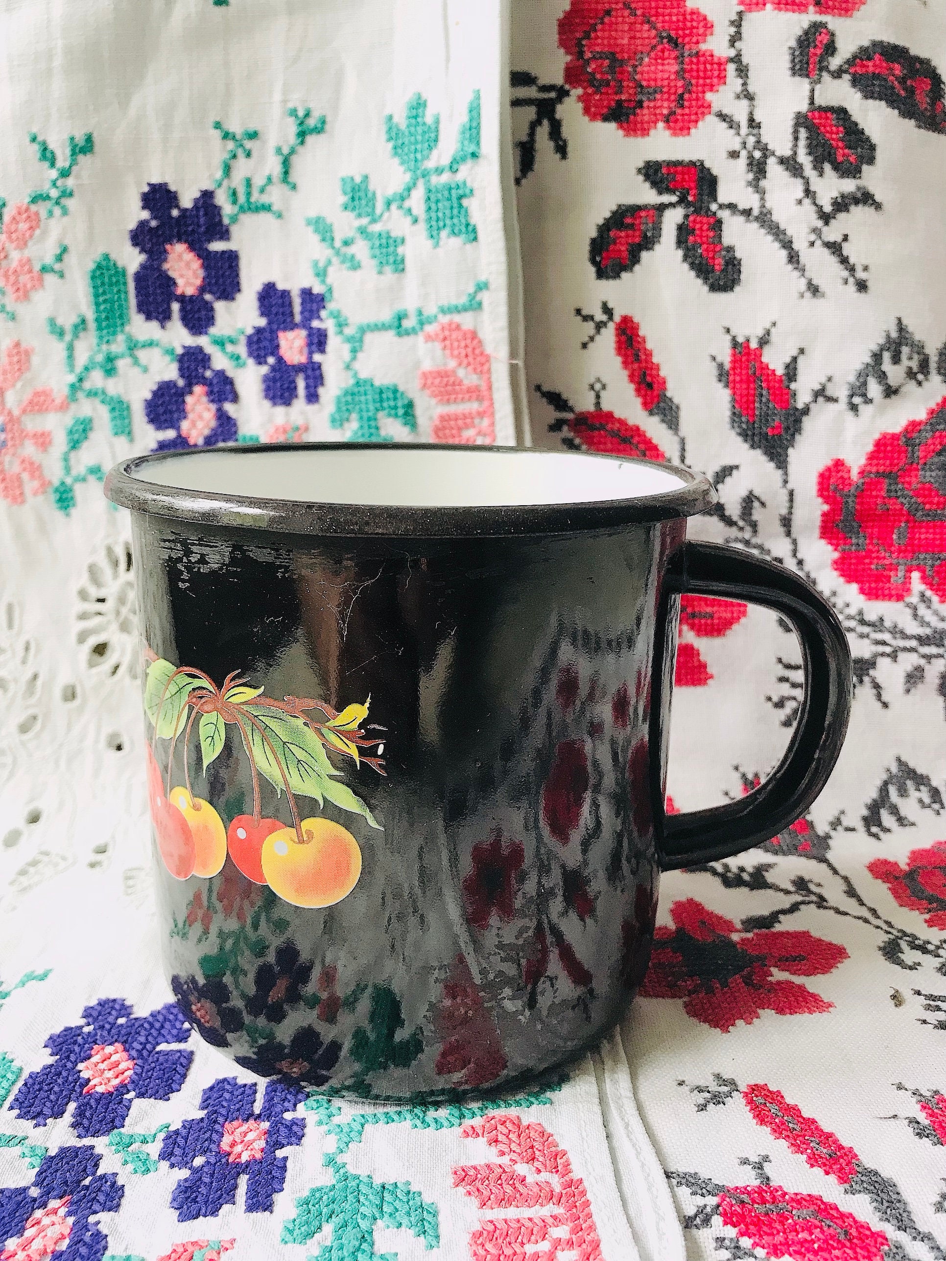 USSR Enamel Mug, Retro Mug, USSR Enamel Glassware, USSR Vintage Mug - Etsy