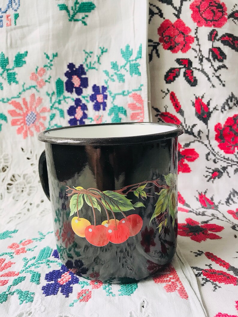 USSR Enamel Mug, Retro Mug, USSR Enamel Glassware, USSR Vintage Mug - Etsy