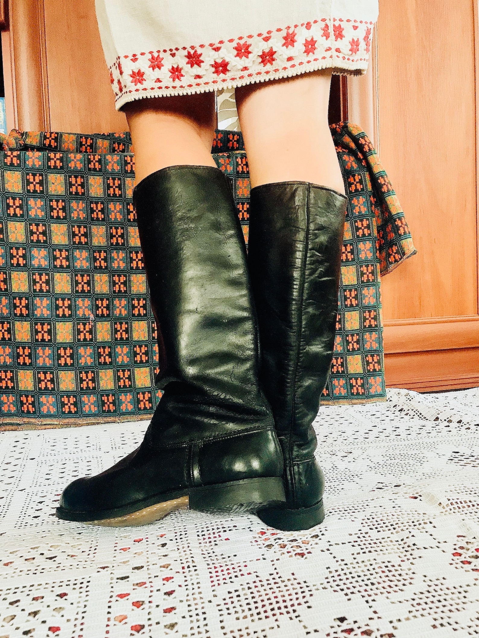 Ukrainian Footwear for Traditional Dance and Theater, Black Leather ...