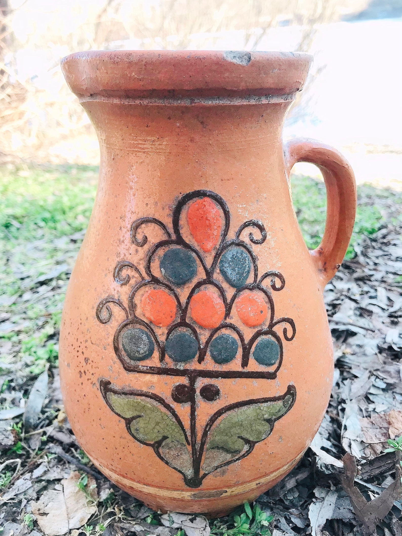 Antique Ancient Earthenware Vessel Earthen Jug Rustic Decor Household ...