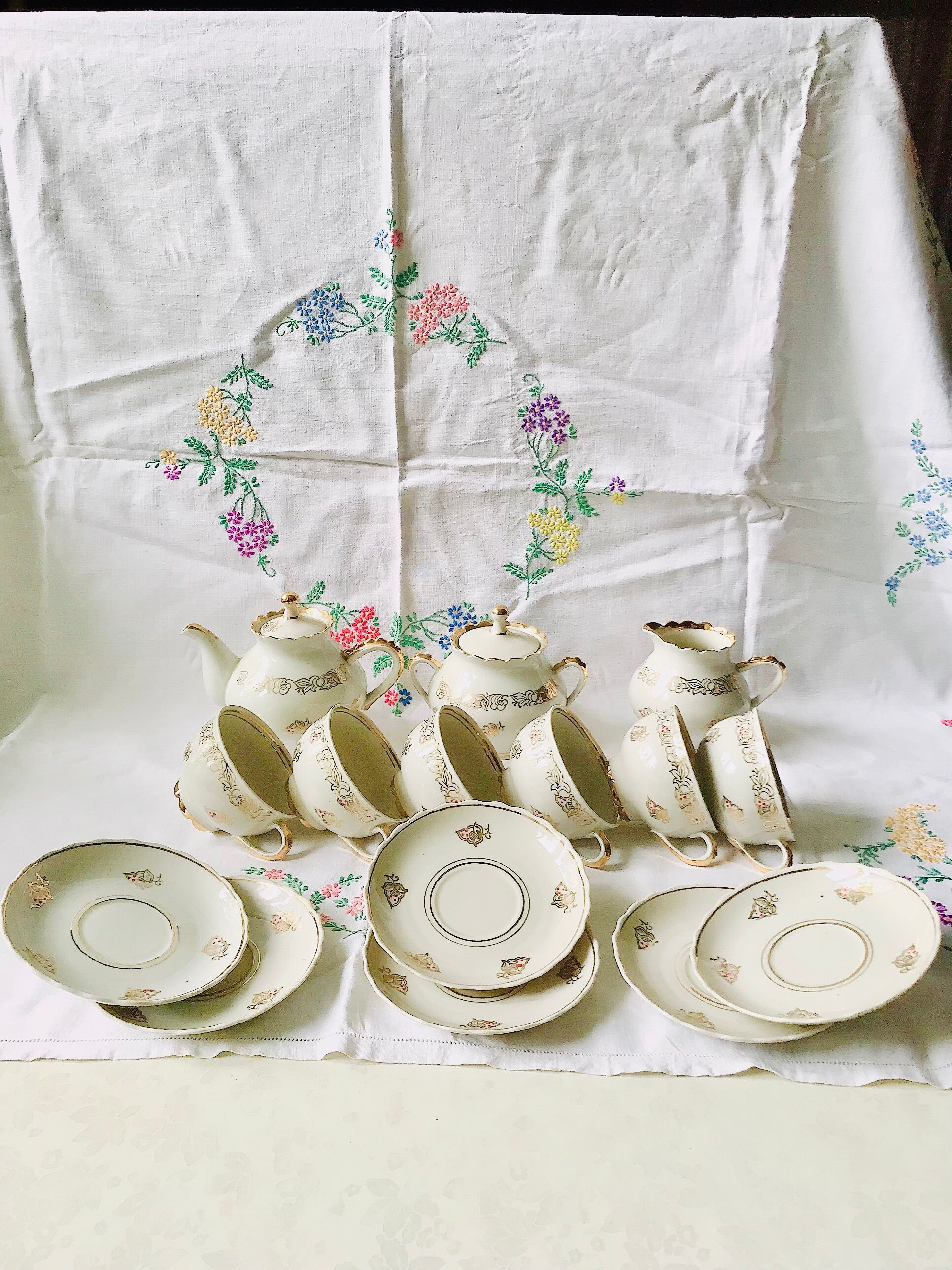 Tea Set for 6 Teapot Set Mid Century Retro Kitchen Decor - Etsy
