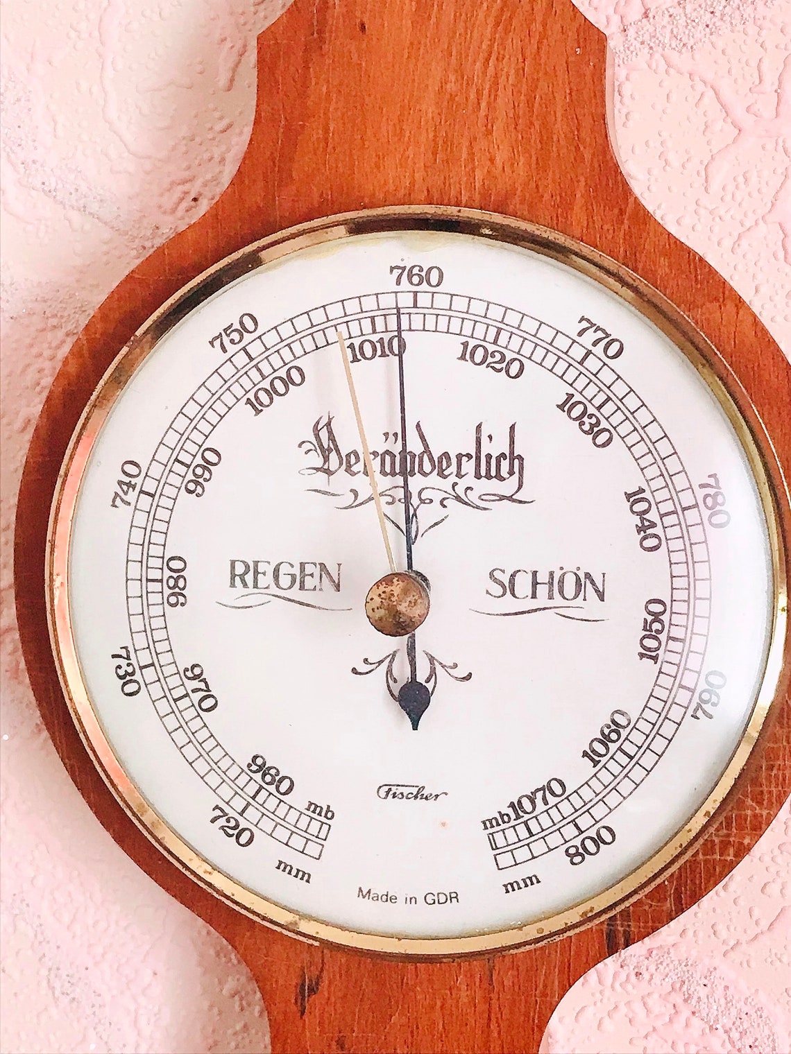 Vintage. Weather Station Wood Thermometer Barometer Station - Etsy Norway