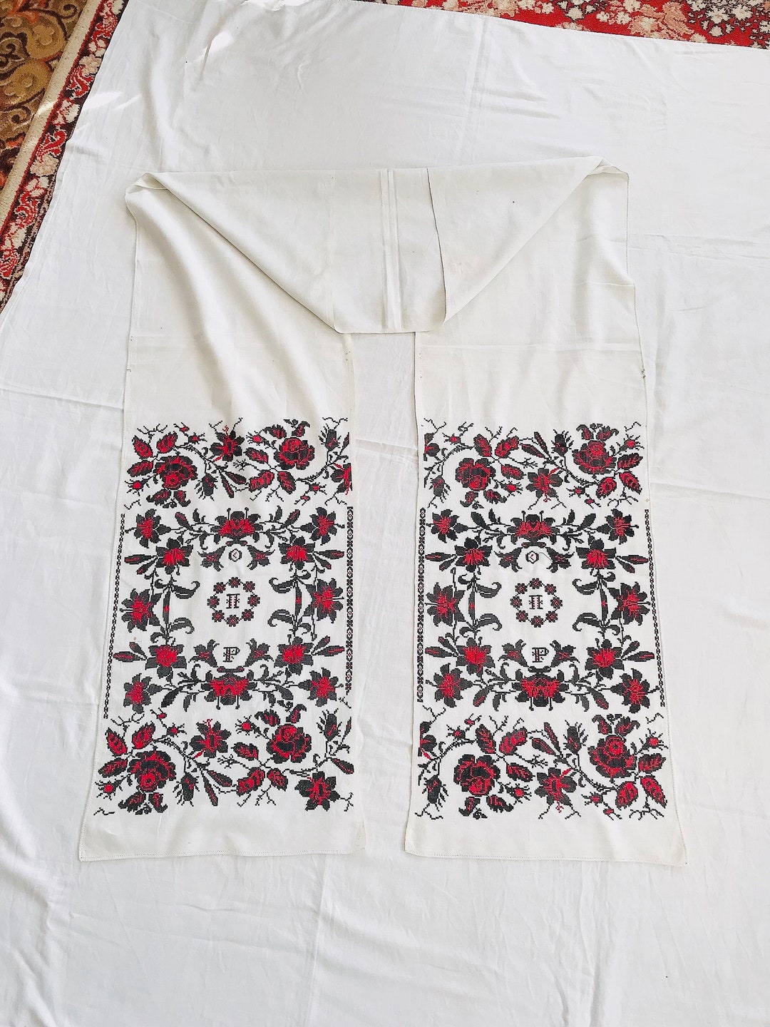Vintage Tree of Life Towel Ukrainian Woven Towel Embroidered Linen ...