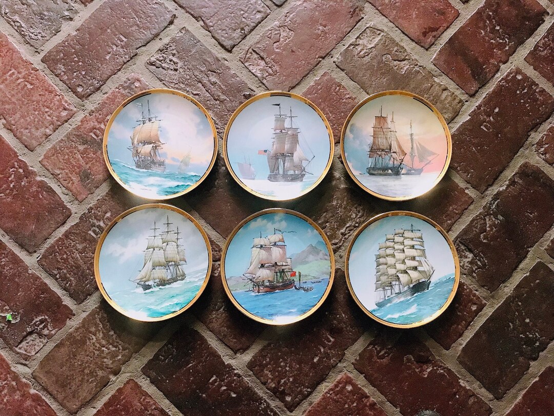 Set of 6 Plates Ships From the Official Collection of Plates Gilded - Etsy