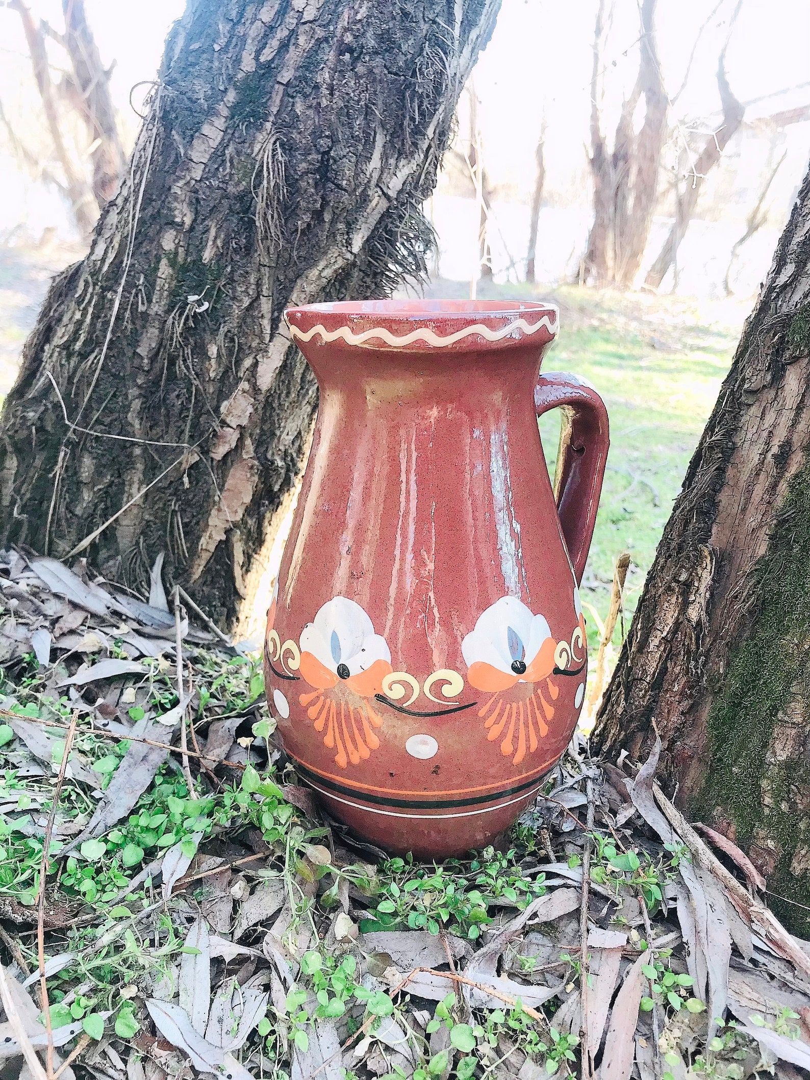 Antique Ancient Earthenware Vessel Earthen Jug Rustic Decor Household ...