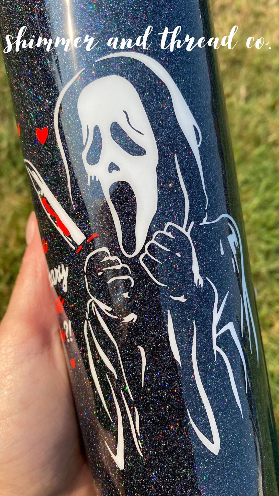 Scream Halloween Scary Movie Glitter Tumbler Stainless Steel | Etsy
