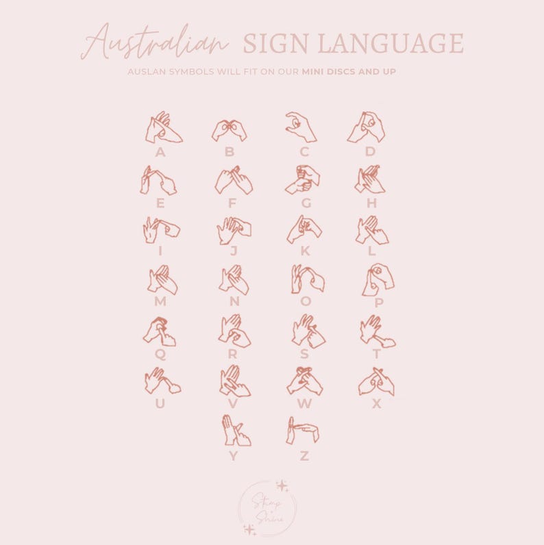 Australian Sign Language AUSLAN Disc Necklace - Custom Handmade Gold ...