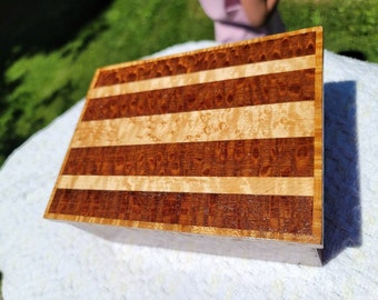 Handmade Wooden Box of Lacewood on Mahogany by Burlwoodbox - Etsy