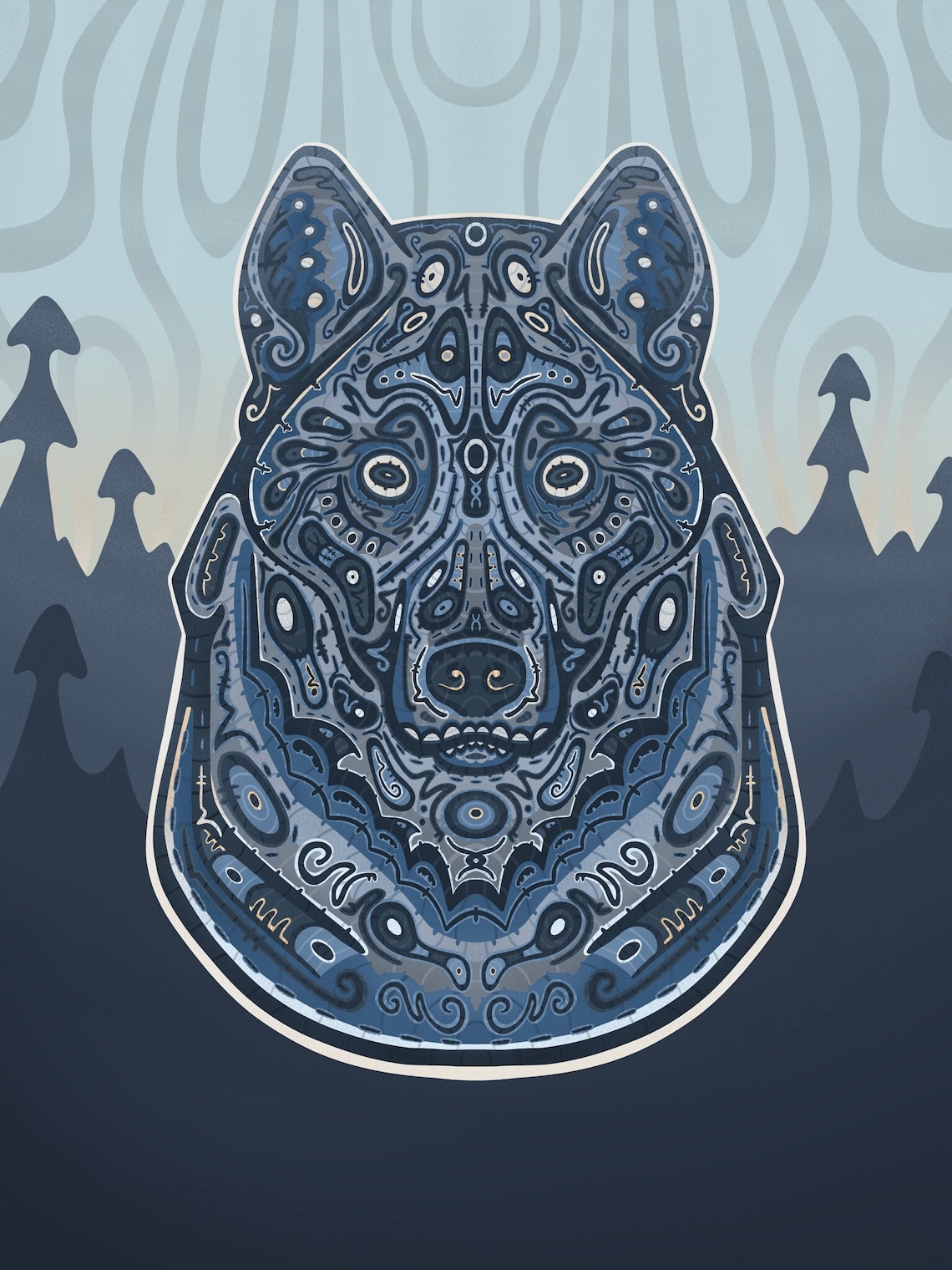 Sîpihko-mahihkan / Blue Wolf by Caleb Dysart (8x10) - Etsy Canada