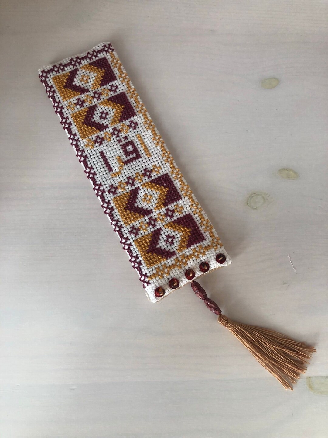 Handmade Tatreez Bookmark - Etsy UK