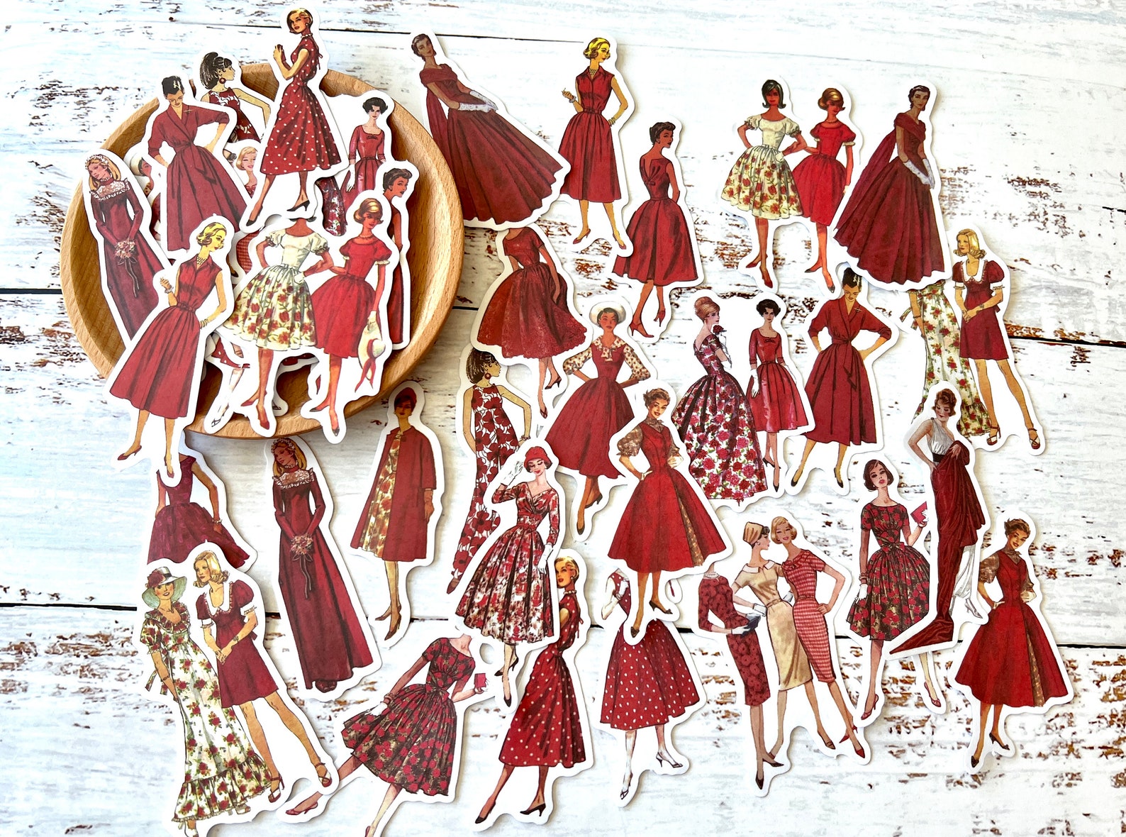 40 Pieces Vintage Lady Stickers Retro Fashion Lady Stickers - Etsy