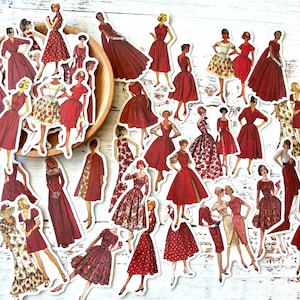 40 Pieces Vintage Lady Stickers, Retro Fashion Lady Stickers ...