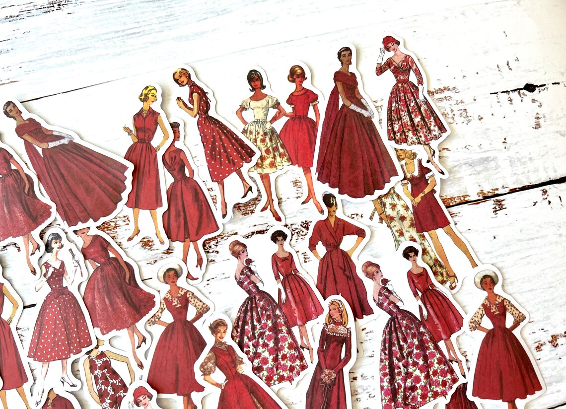 40 Pieces Vintage Lady Stickers Retro Fashion Lady Stickers - Etsy