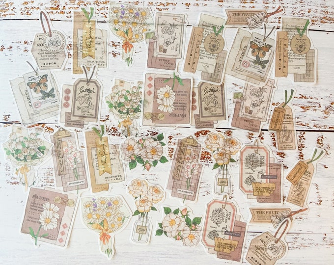 Journal Ephemera & Stickers by bonpaperstudio on Etsy