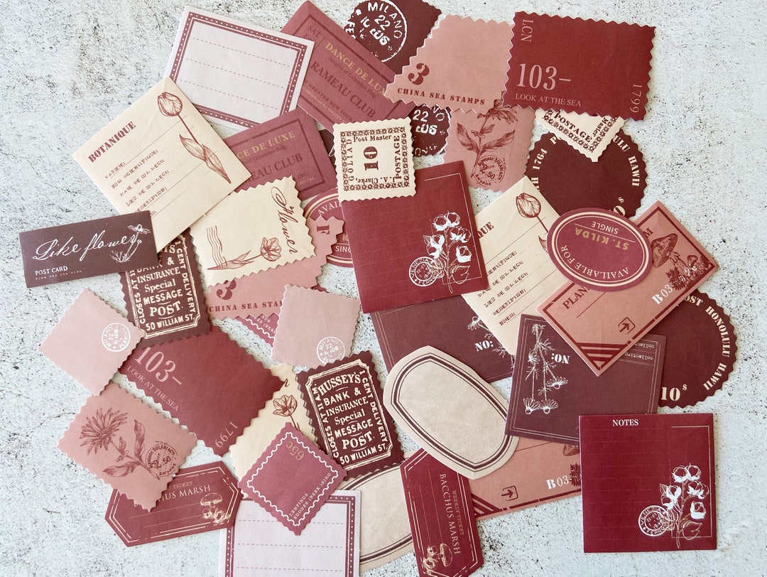 40 Pieces Flower Theme Journal Sticker Pack Scrapbooking - Etsy