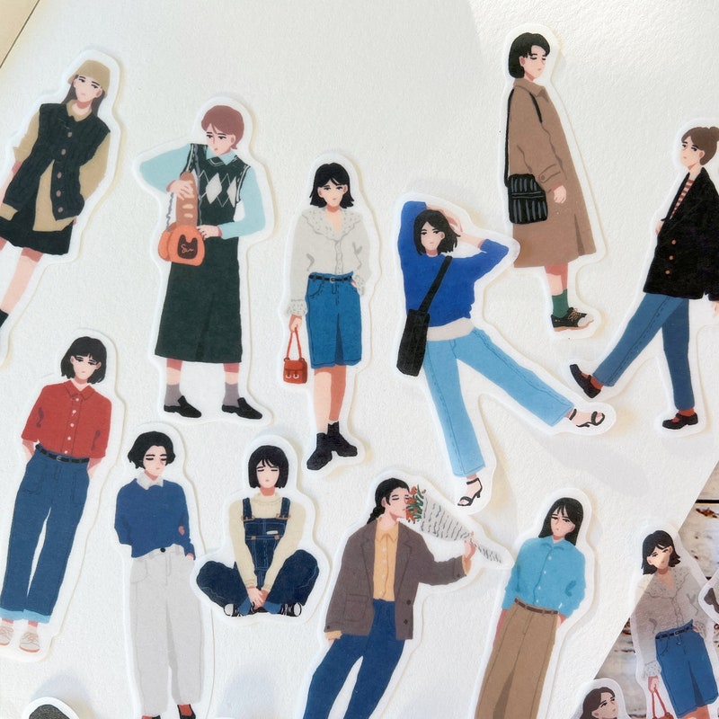 Cute Girl Stickers - Etsy