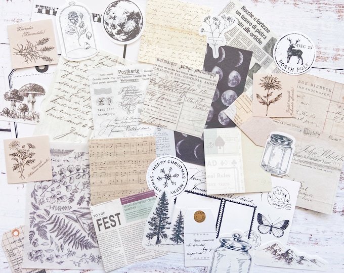 Journal Ephemera & Stickers by bonpaperstudio on Etsy