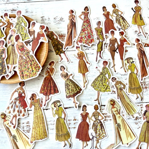 40 Pieces Vintage Lady Stickers Retro Fashion Lady Stickers - Etsy
