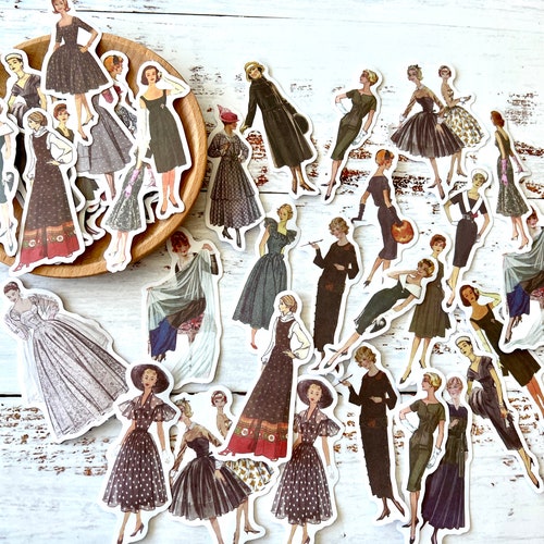 40 Pieces Vintage Lady Stickers Retro Fashion Lady Stickers - Etsy