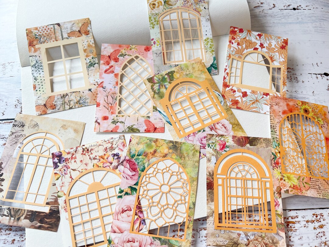 Flower Window Frame Paper Die Cuts Paper Frame Journal Ephemera ...