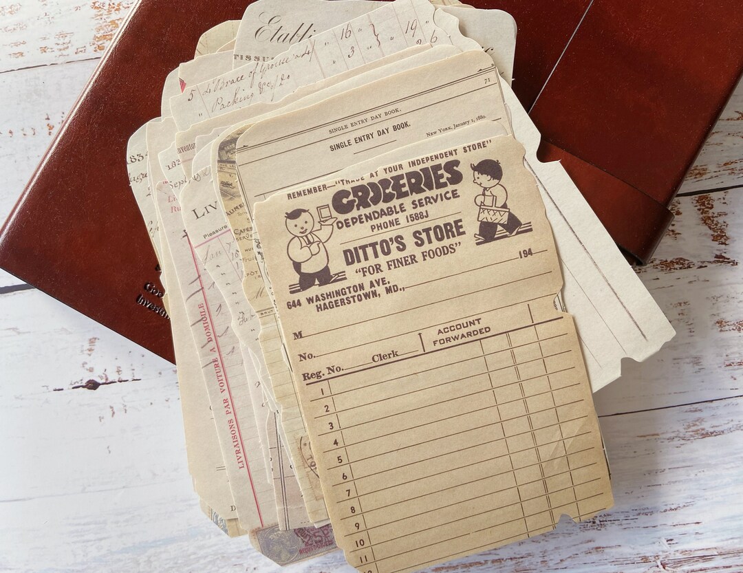 Vintage Checklist Scrapbook Paper, Vintage Paper Pack, Scrapbooking ...
