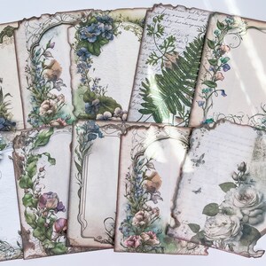 30 Pieces Green Garden Collage Paper Pack, Scrapbooking Paper, Leaves ...