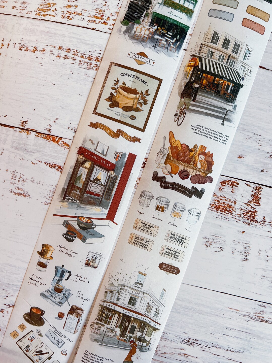 Sample Loop Coffee Shop Washi Tape, Moodtape Coffee Masking Tape, Coffee Sticker, Scrapbooking ...