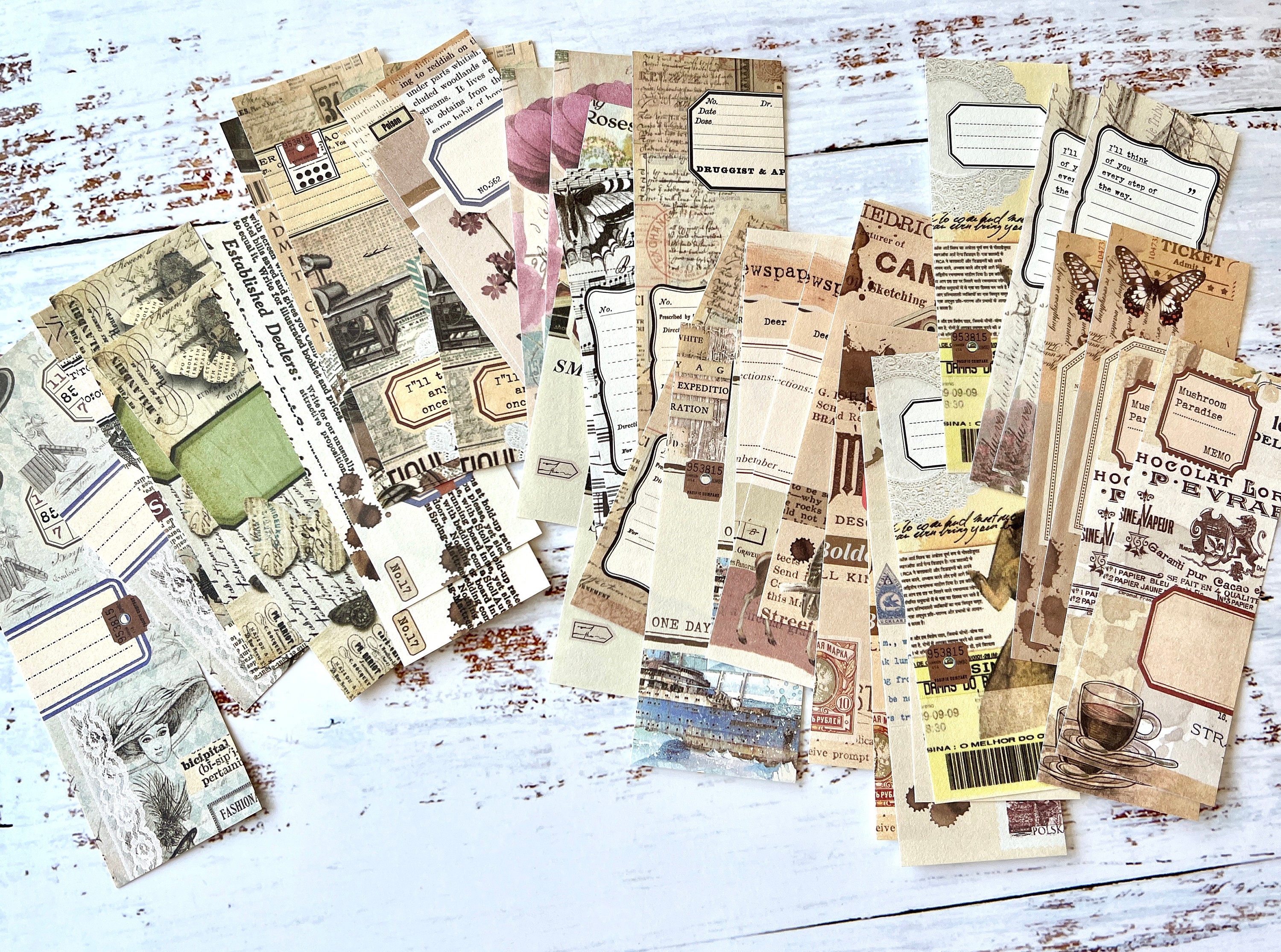 40 Pieces Vintage Themed Journal Paper Ephemera Junk Journal - Etsy