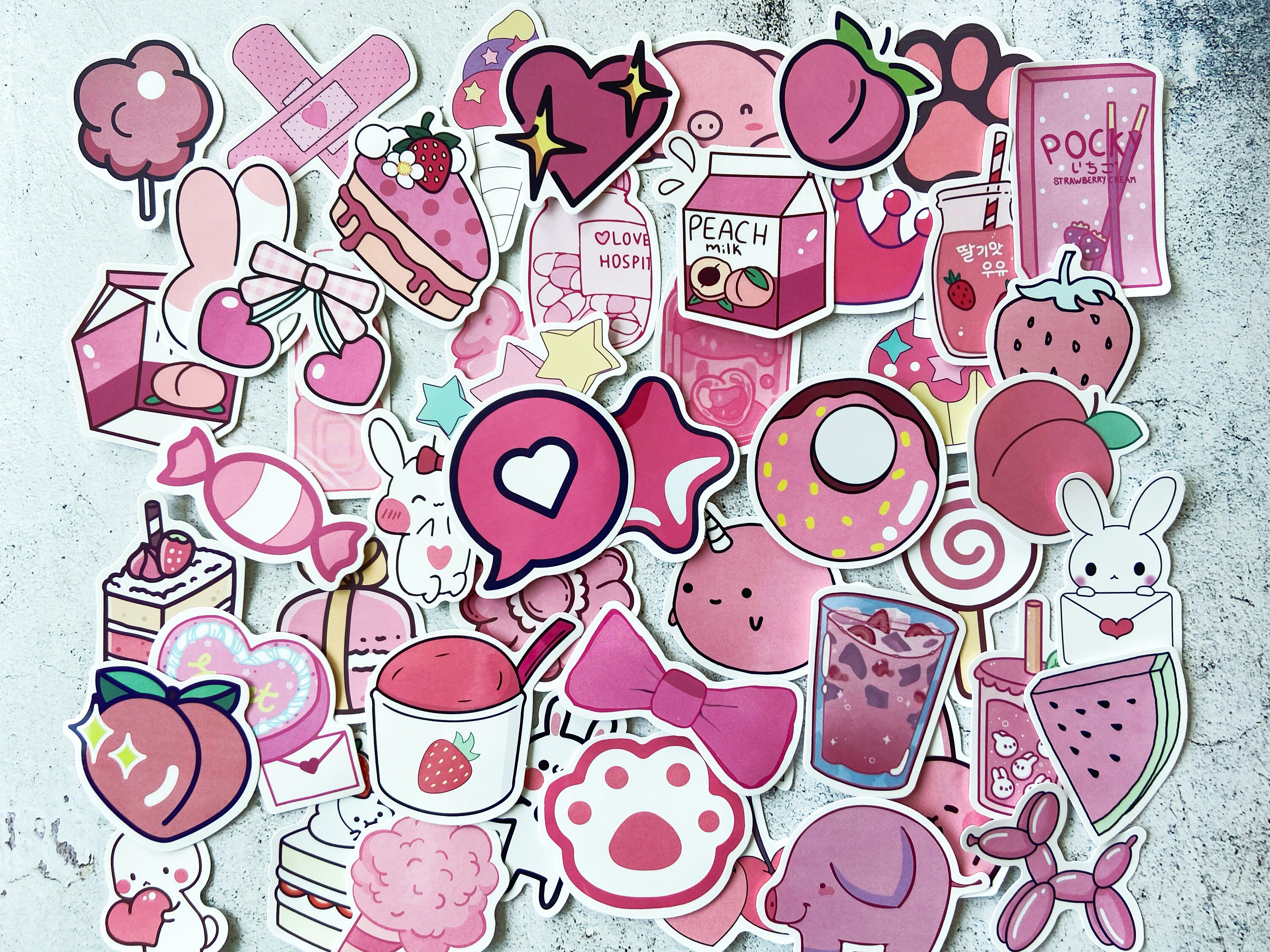 Cute Pink Sticker Pack Perfect for Laptop Phone Junk | Etsy
