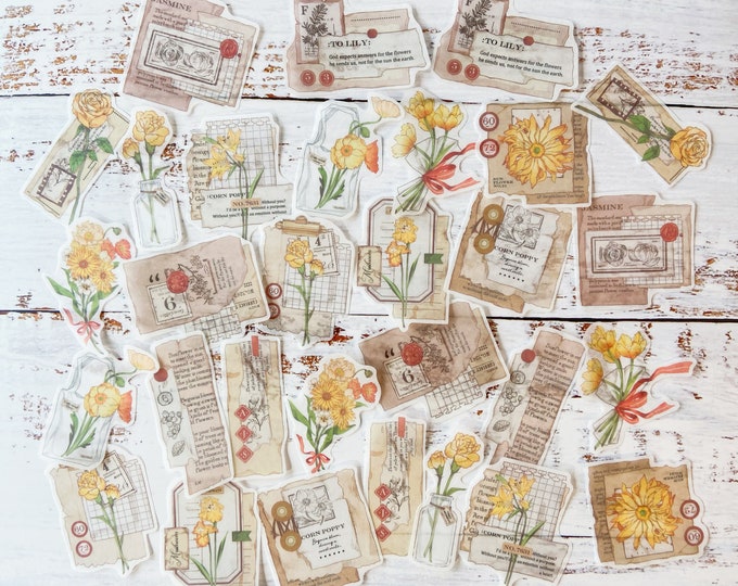 Journal Ephemera & Stickers by bonpaperstudio on Etsy