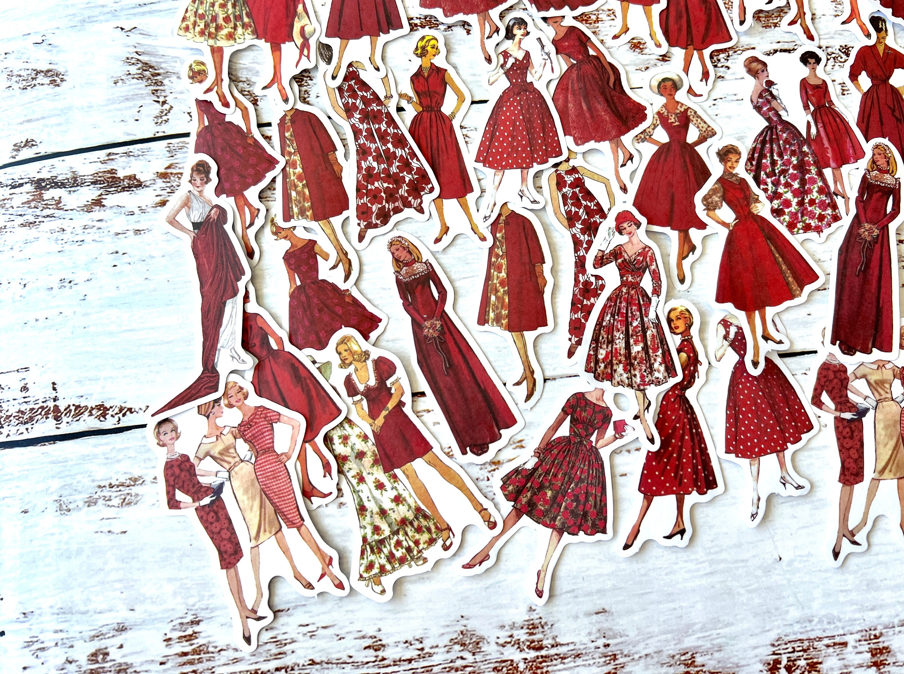 40 Pieces Vintage Lady Stickers Retro Fashion Lady Stickers - Etsy