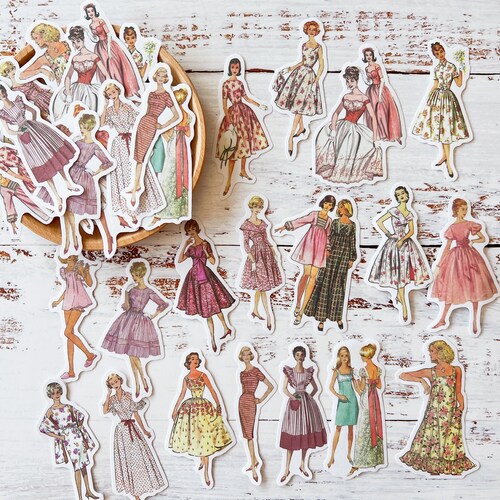 40 Pieces Vintage Lady Stickers Retro Fashion Lady Stickers - Etsy