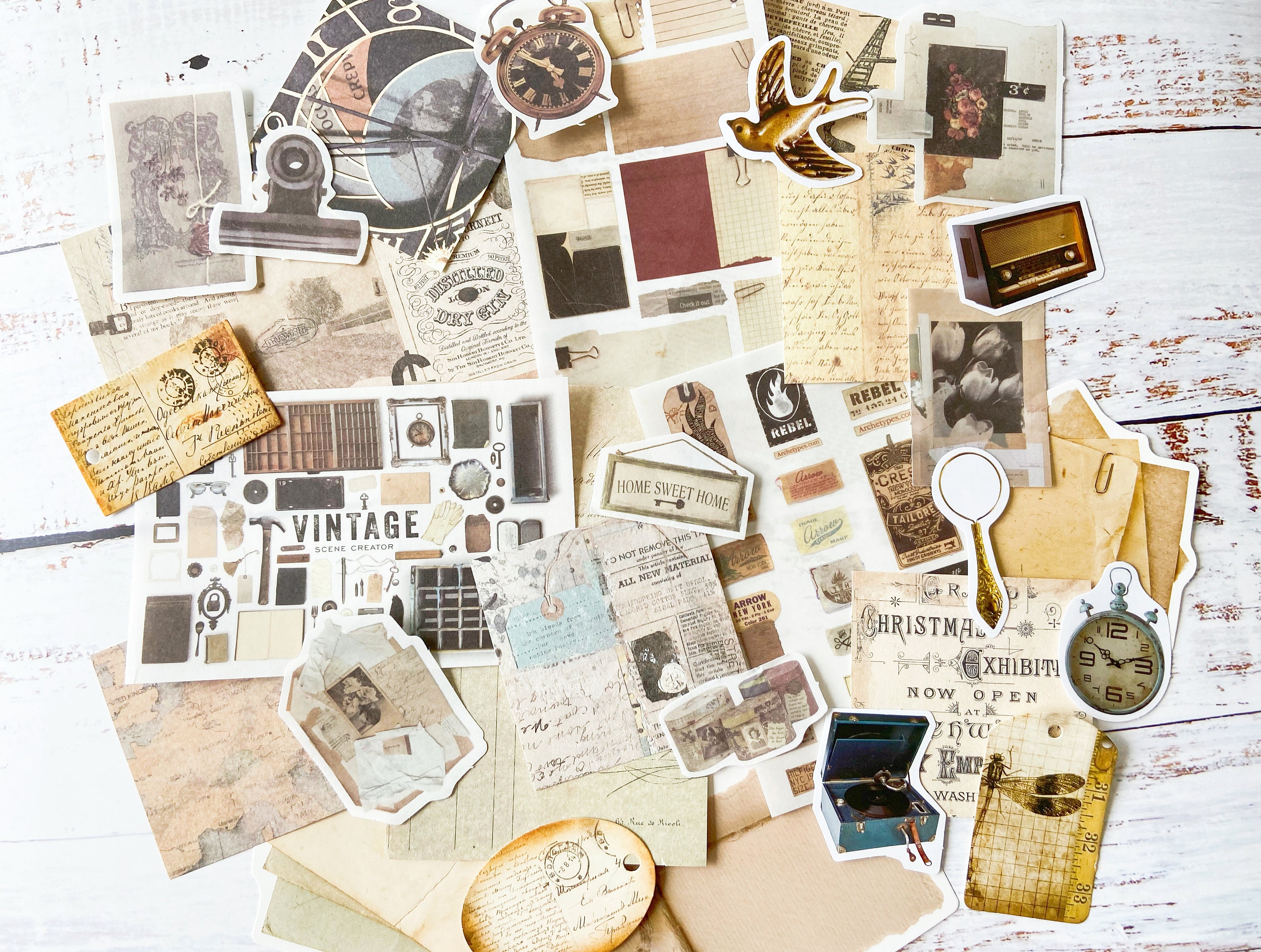 30 Pieces Vintage Junk Journal Kit Scrapbooking Ephemera - Etsy