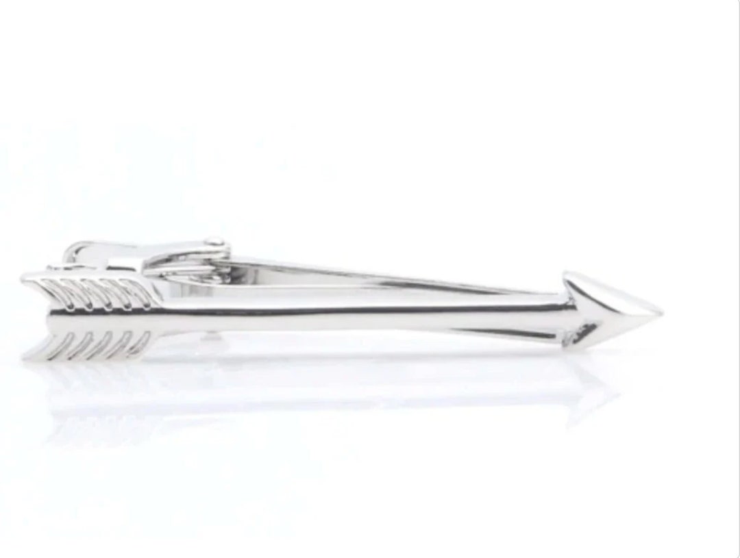 Tie Bar Men's Birthday Gift Father's Day Silver Arrow Tie Clip Husband ...