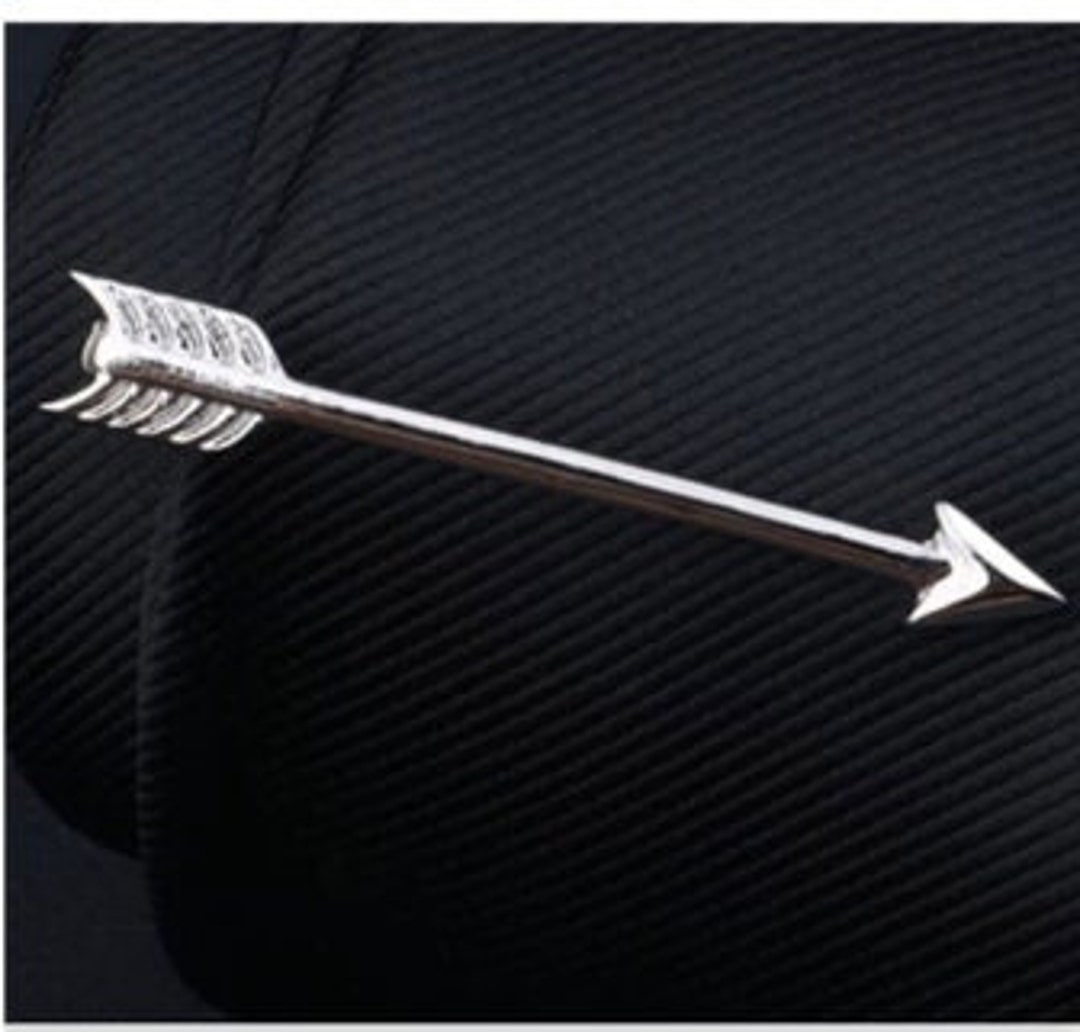 Arrow Tie Bar Silver Wedding Tie Pin Groomsmen Gift Best - Etsy