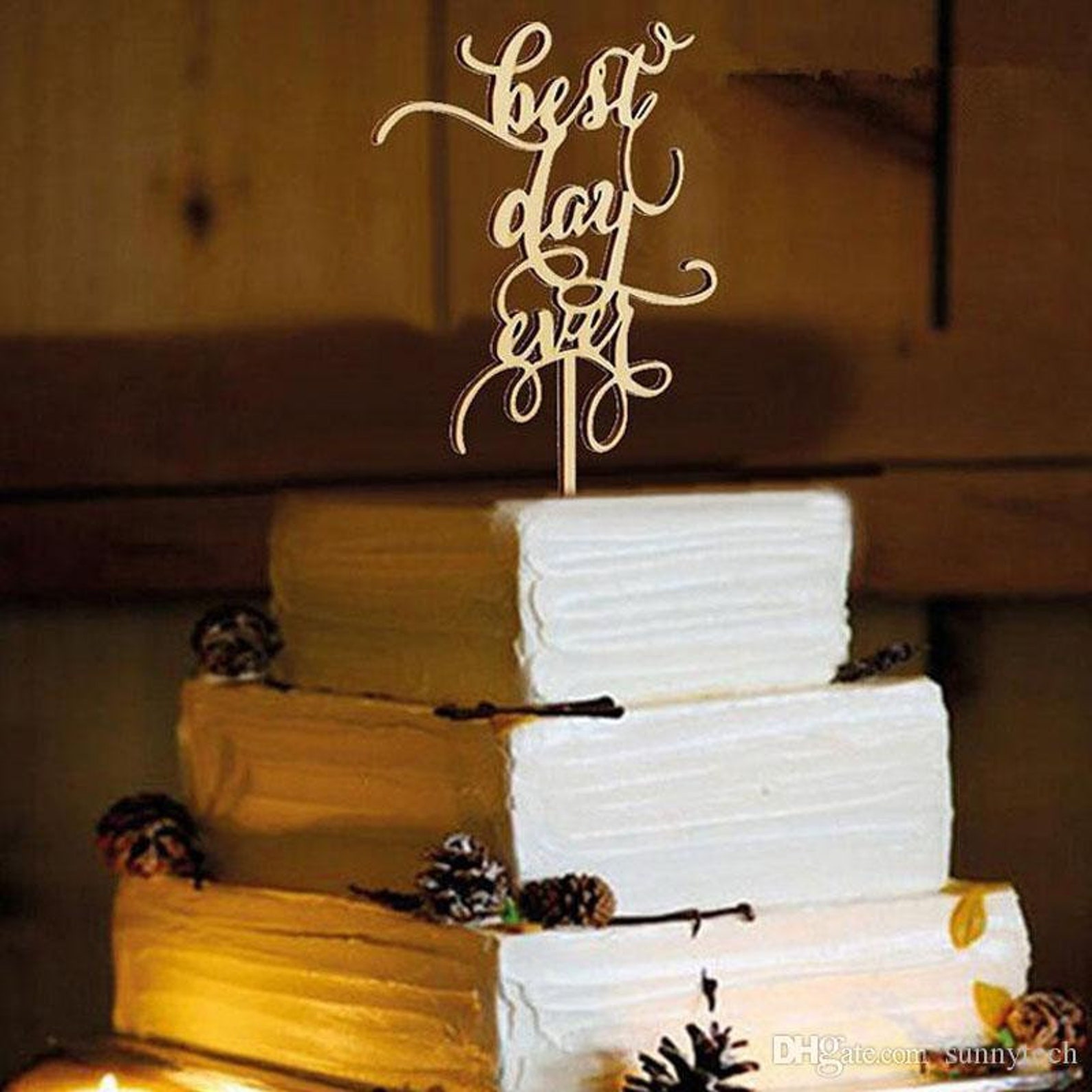 Wooden Cake Topper Laser Cut Rustic Wood Wedding Reception | Etsy