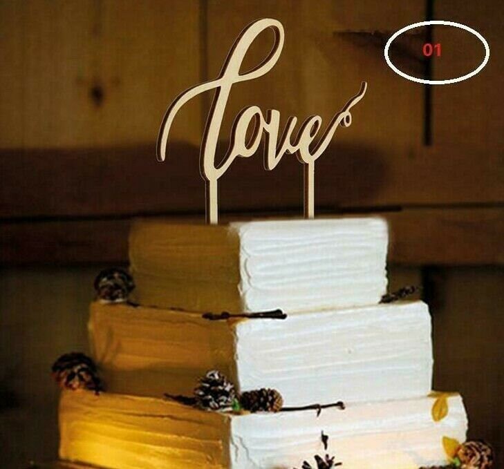 Wooden Cake Topper Laser Cut Rustic Wood Wedding Reception | Etsy