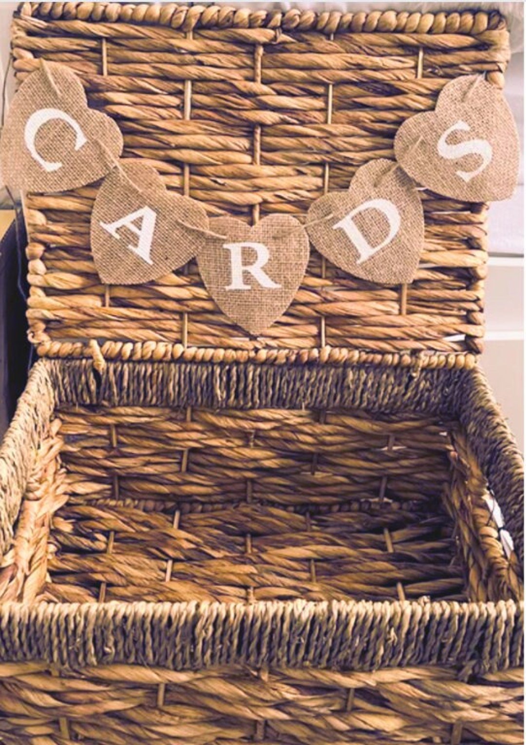 Cards and Gifts Table Sign Hessian Bunting, Natural Burlap Boho Wedding ...