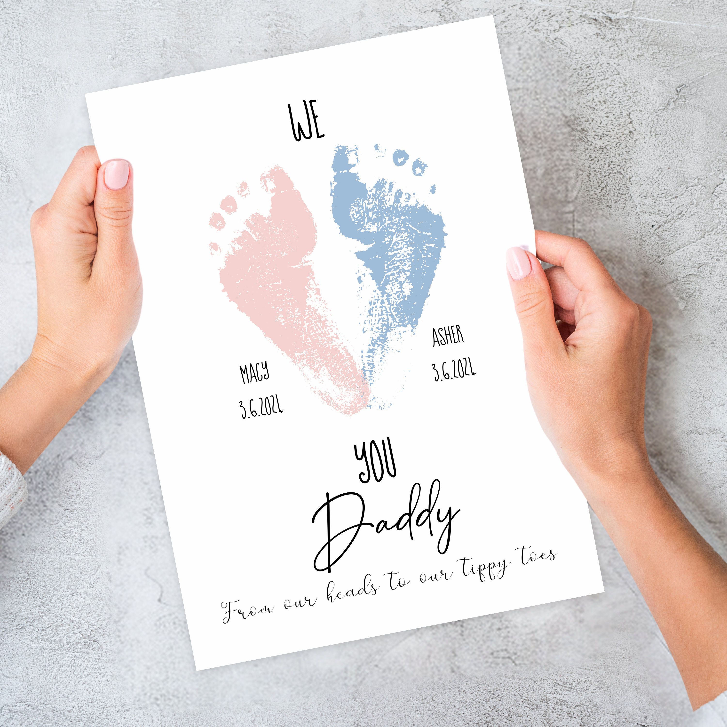 Heart Footprint Keepsake Gift for New Dad, We Love You Daddy Gift From ...