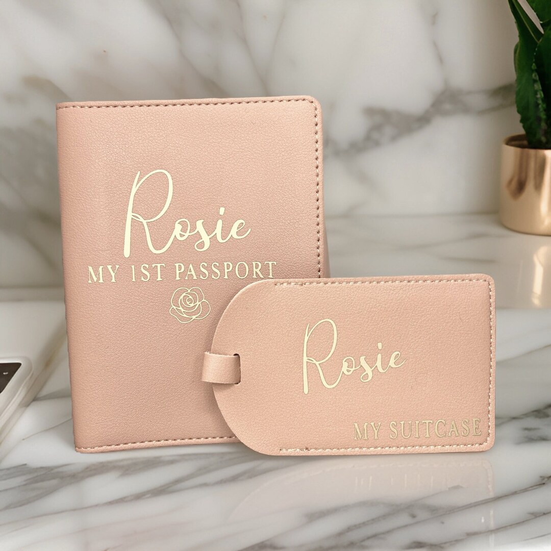 Personalised My First Passport Cover & Luggage Tag Travel Set Gift ...