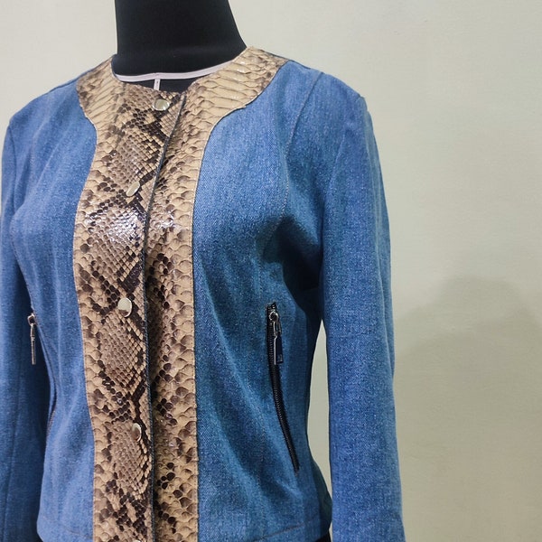 Men's Motorcycle Jacket Genuine Black Python Snakeskin Leather - Etsy