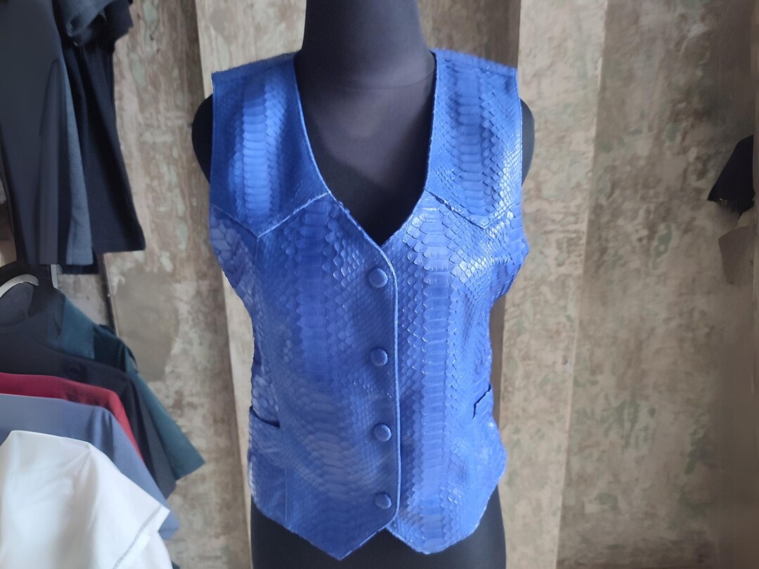 Minimalist Python Snakeskin Leather Vest for Women - Etsy