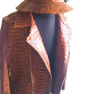 Motorcycle Leather Jacket,python Snakeskin Leather Jackets,brown ...