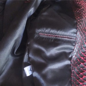 Python Snakeskin Motorcycle Leather Jacket With Red Gradation - Etsy
